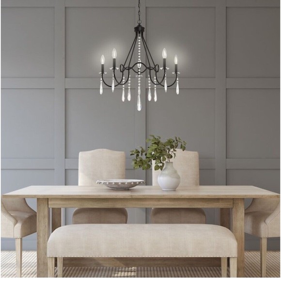 Allen + Roth | Accents | Allen Roth Adaire 5light Matte Black ...